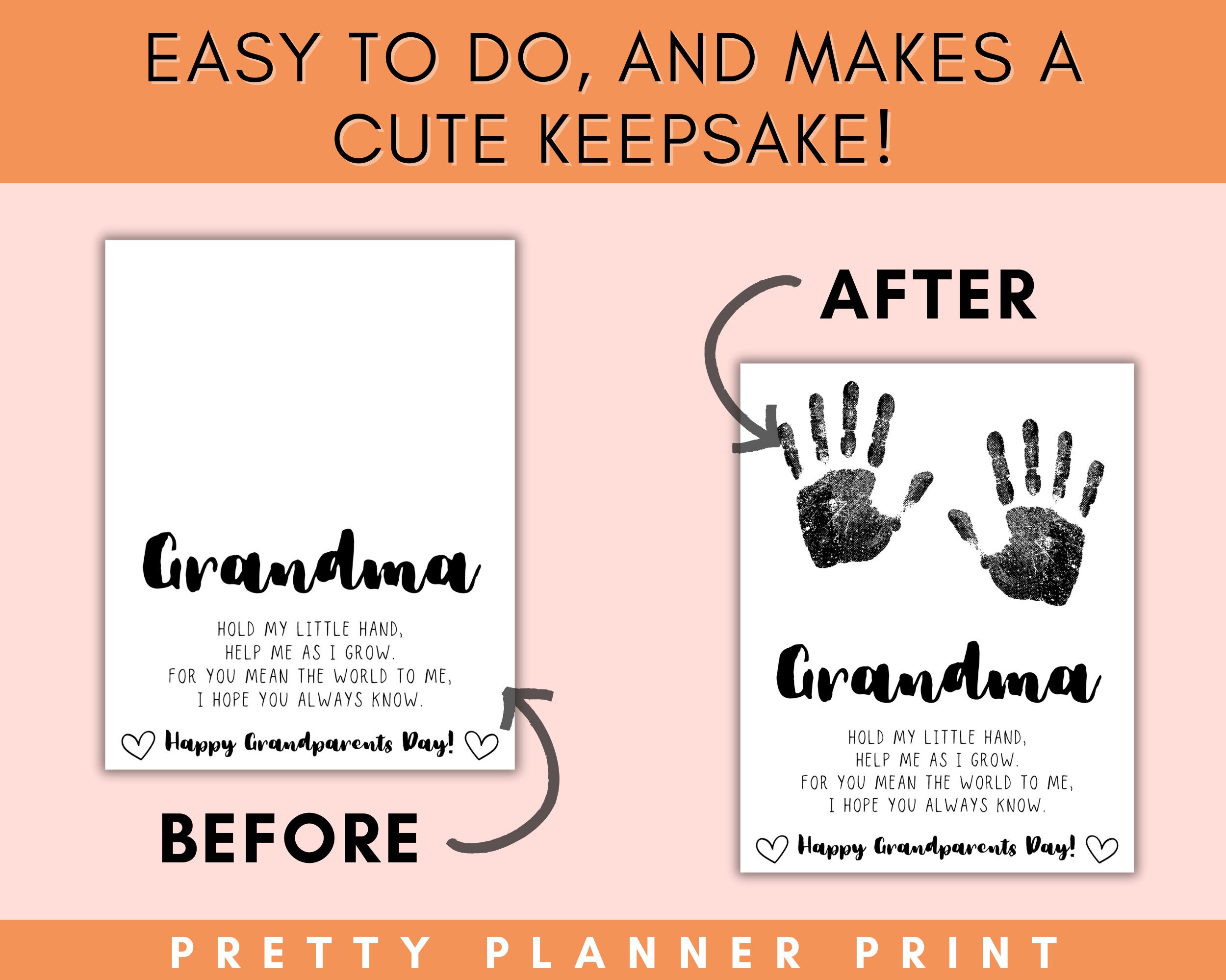 Grandparents Day Handprint Art | Grandparent Gift Keepsake | Gift for ...
