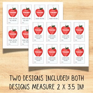 Teacher Appreciation Week Printable Gift Tags | Apple Teacher ...