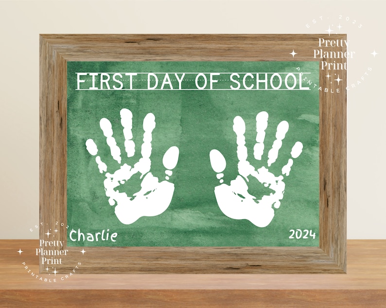 First Day of School Sign Handprint Art | Preschool Printables Handprint ...