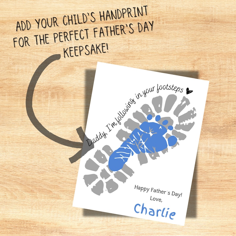 Father's Day Footprint Keepsake | Fathers Day Card | Fathers Day Gift ...