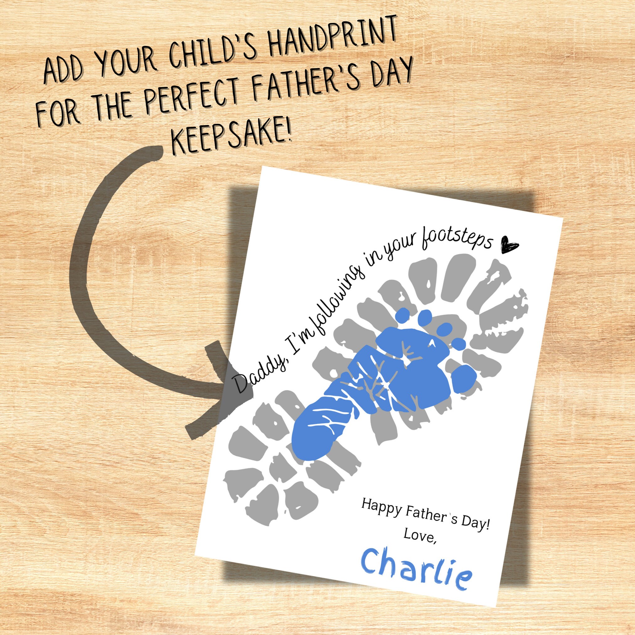 Father's Day Footprint Keepsake | Fathers Day Card | Fathers Day Gift ...