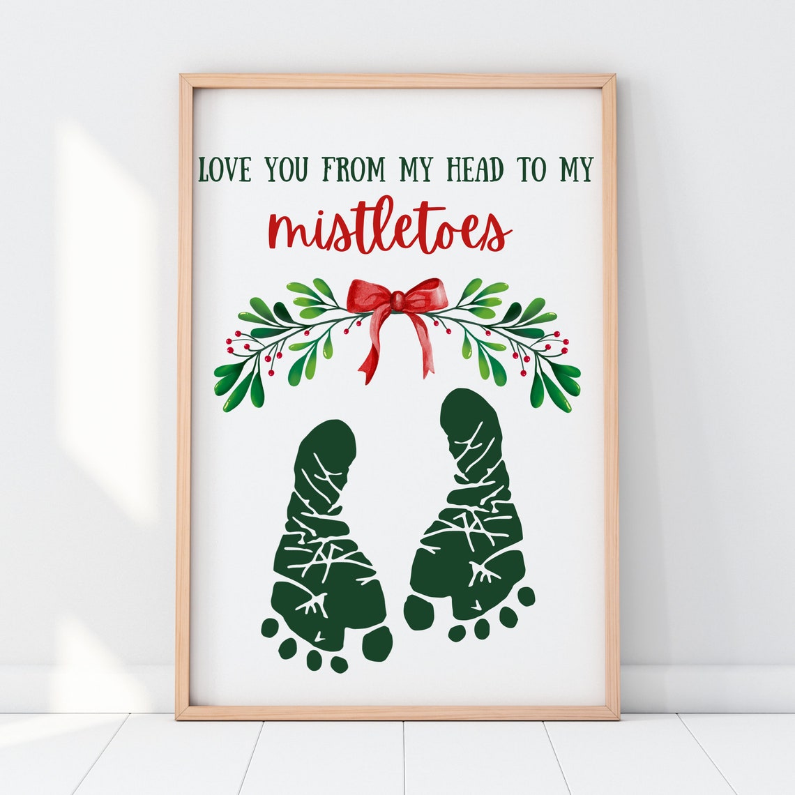 Mistletoe Footprint Craft | Baby Handprint | Child Handprint | Baby ...