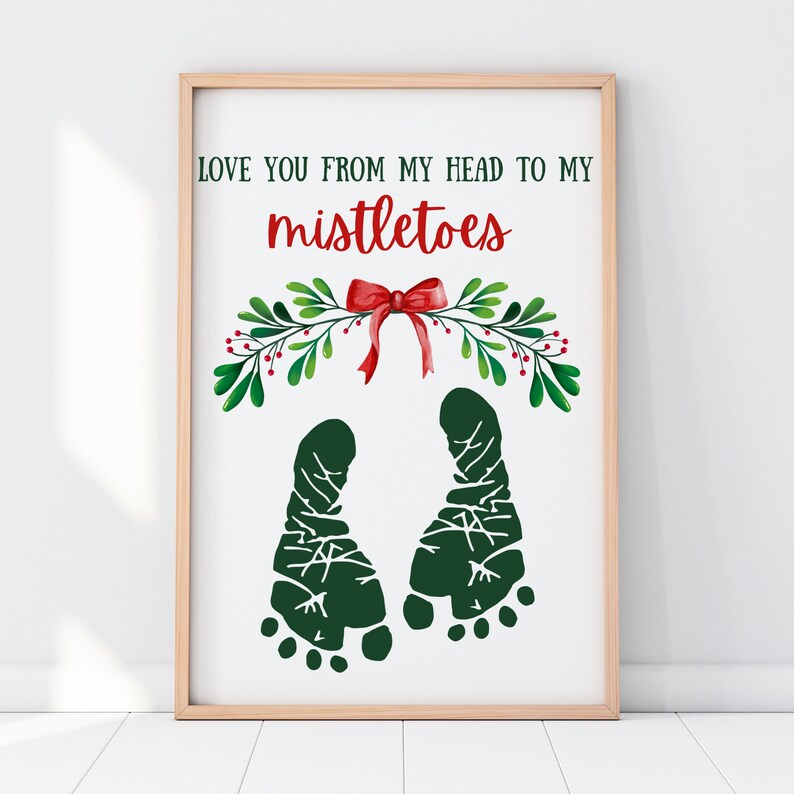 Mistletoe Footprint Craft | Baby Handprint | Child Handprint | Baby ...