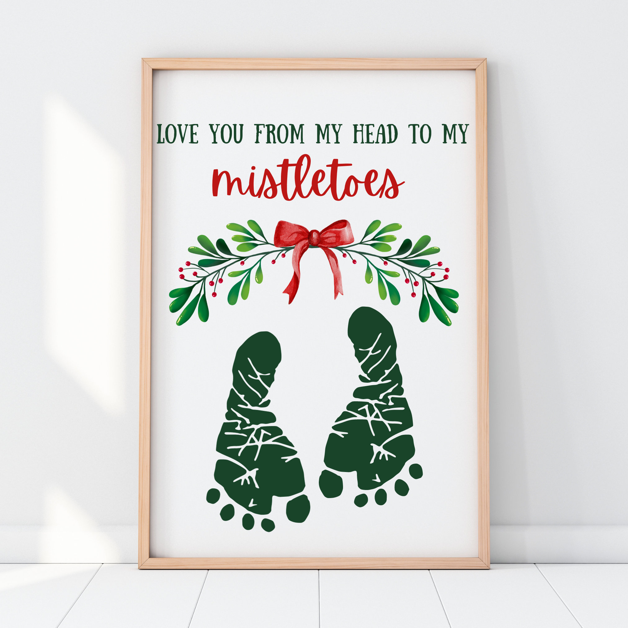 Mistletoe Footprint Craft | Baby Handprint | Child Handprint | Baby ...