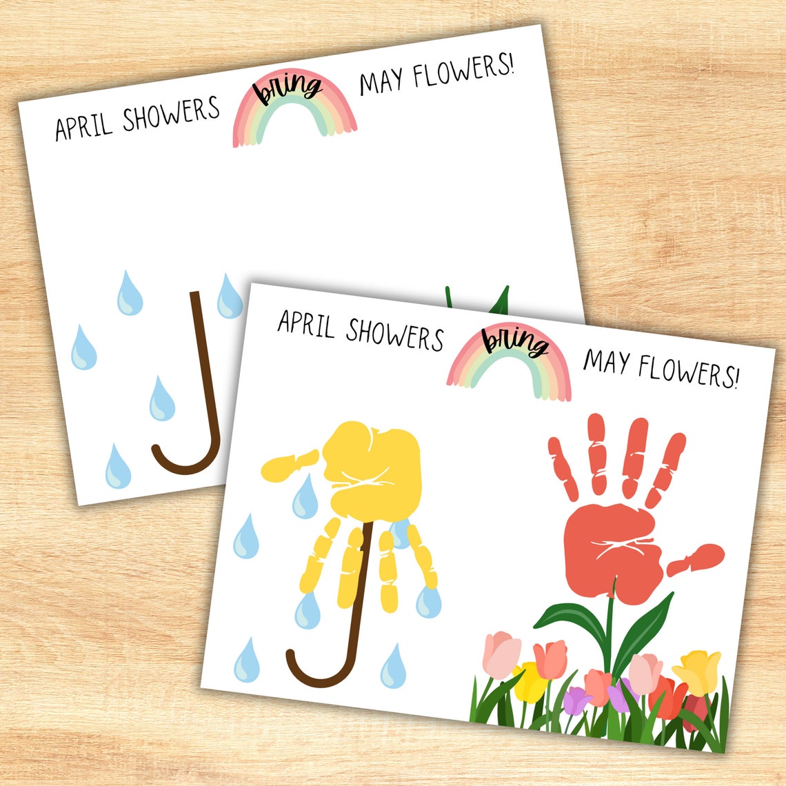 Hello Spring Craft | April Showers Bring May Flowers Handprint Art ...