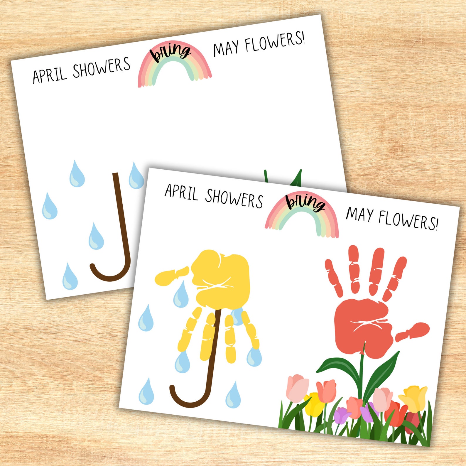Hello Spring Craft | April Showers Bring May Flowers Handprint Art ...