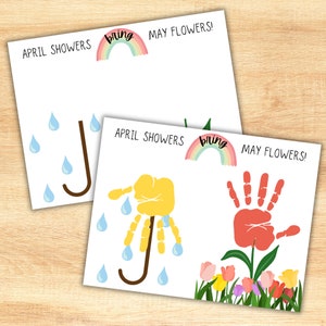 Hello Spring Craft | April Showers Bring May Flowers Handprint Art ...