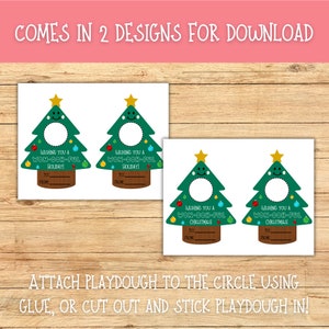 Christmas Gift Tag Printable | Classroom Favors | Christmas Play Doh ...