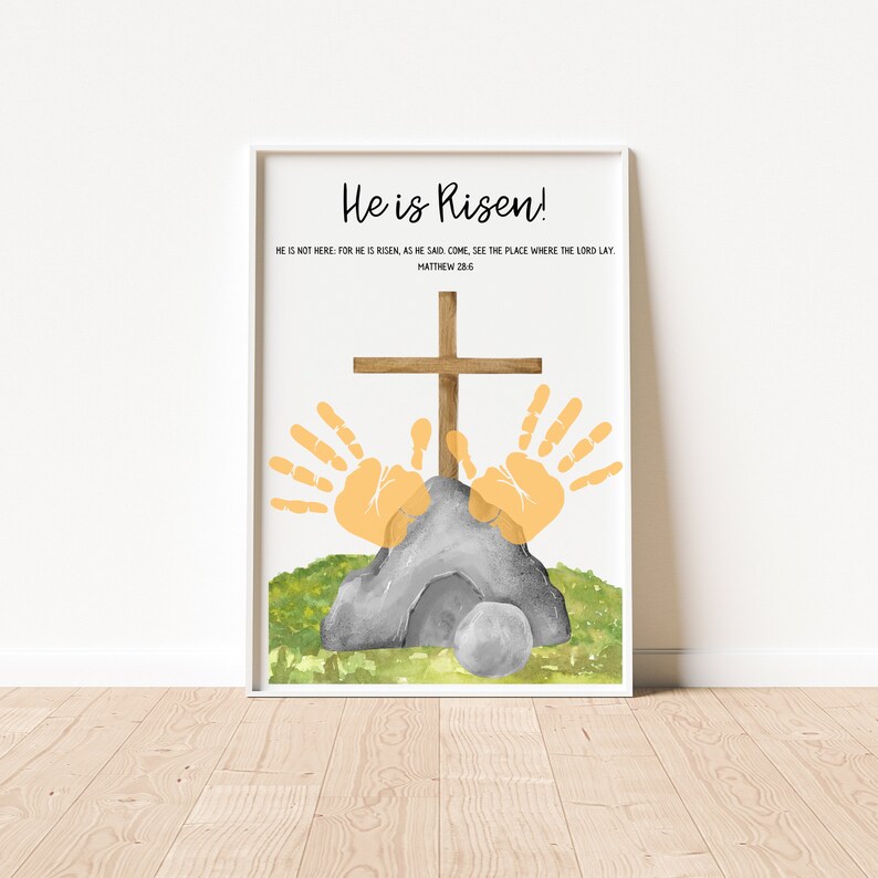Easter Handprint Art | He Has Risen Easter Art | He is Risen 5 Minute ...