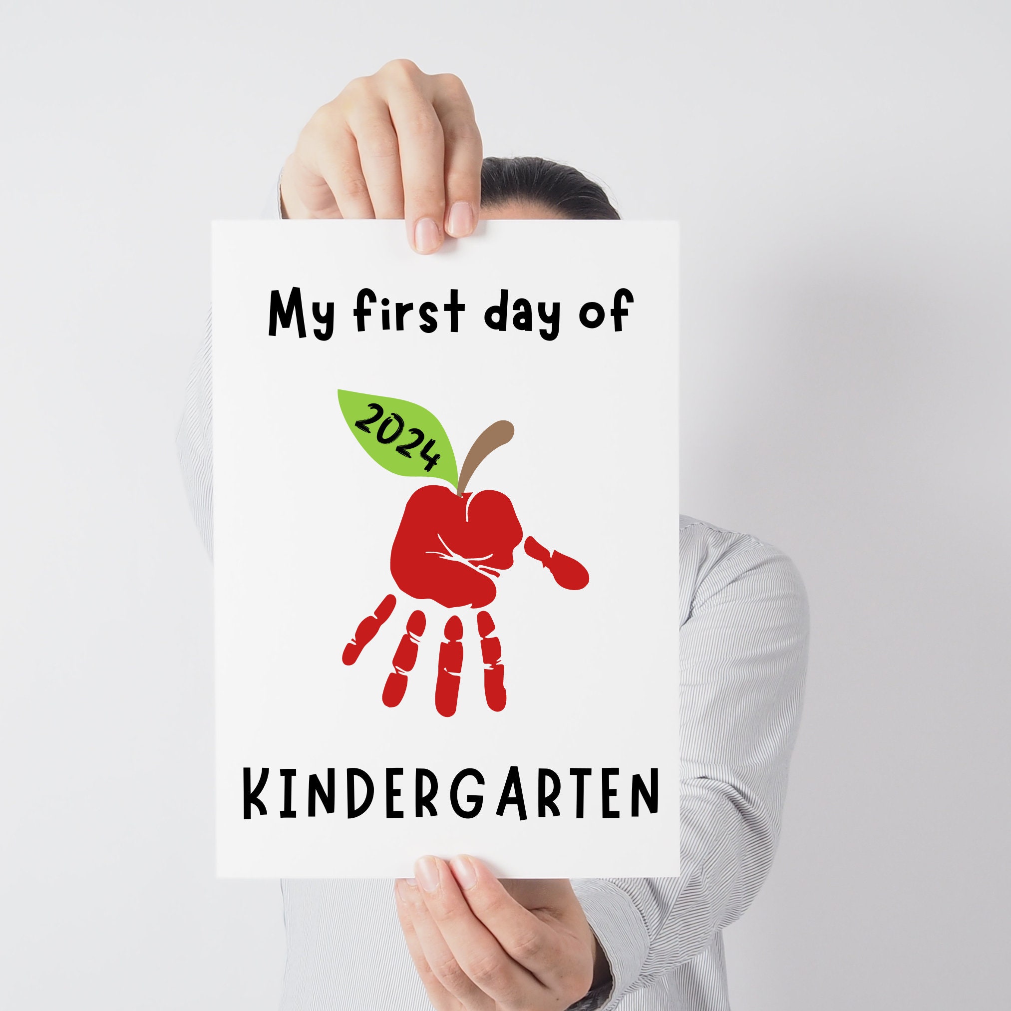 First Day of Kindergarten Sign | Back to School Handprint Art | First ...