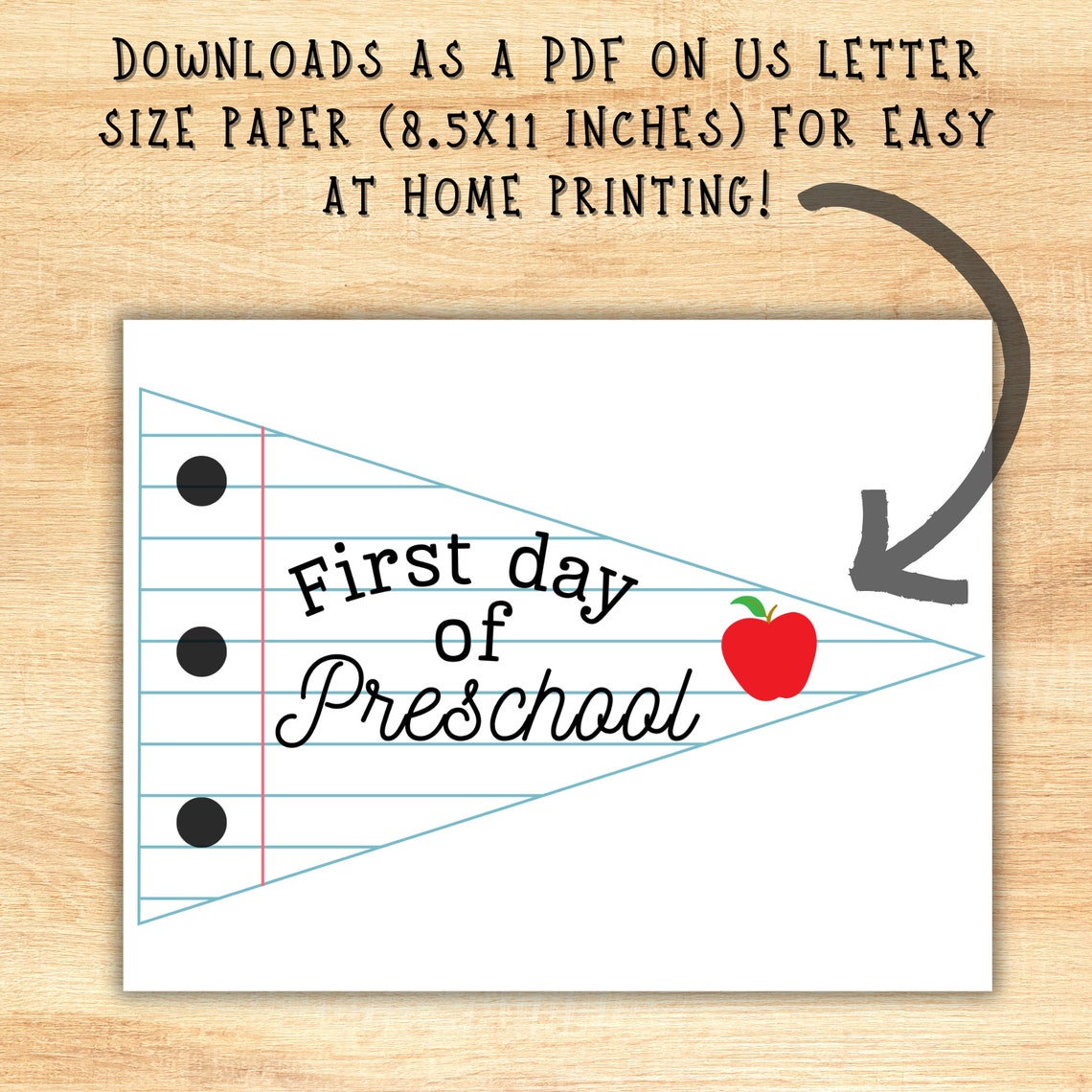 Back to School Sign Printable | First Day of School Pennant Flags ...