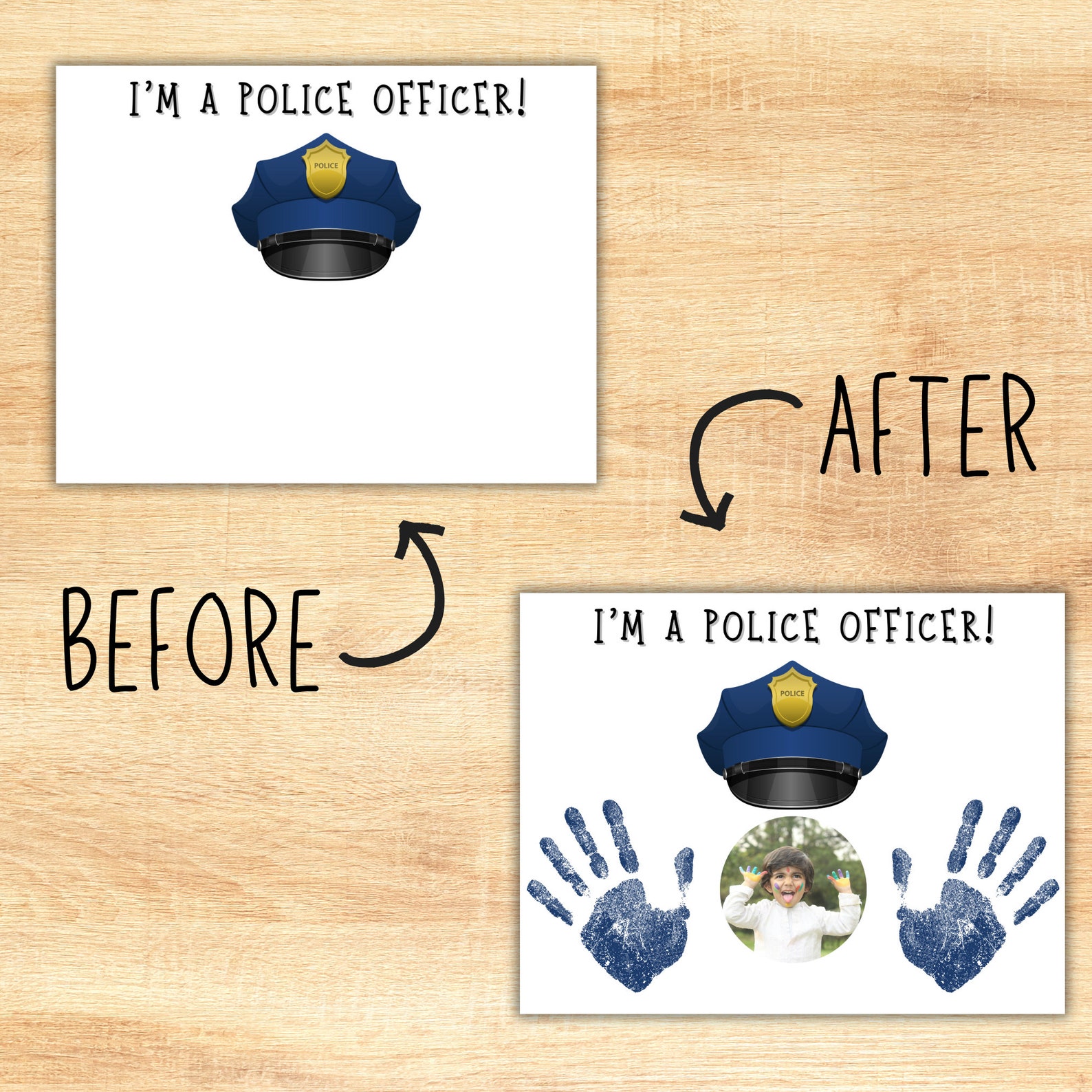Preschool Police Craft | Police Officer Keepsake | Hero Handprint Art ...