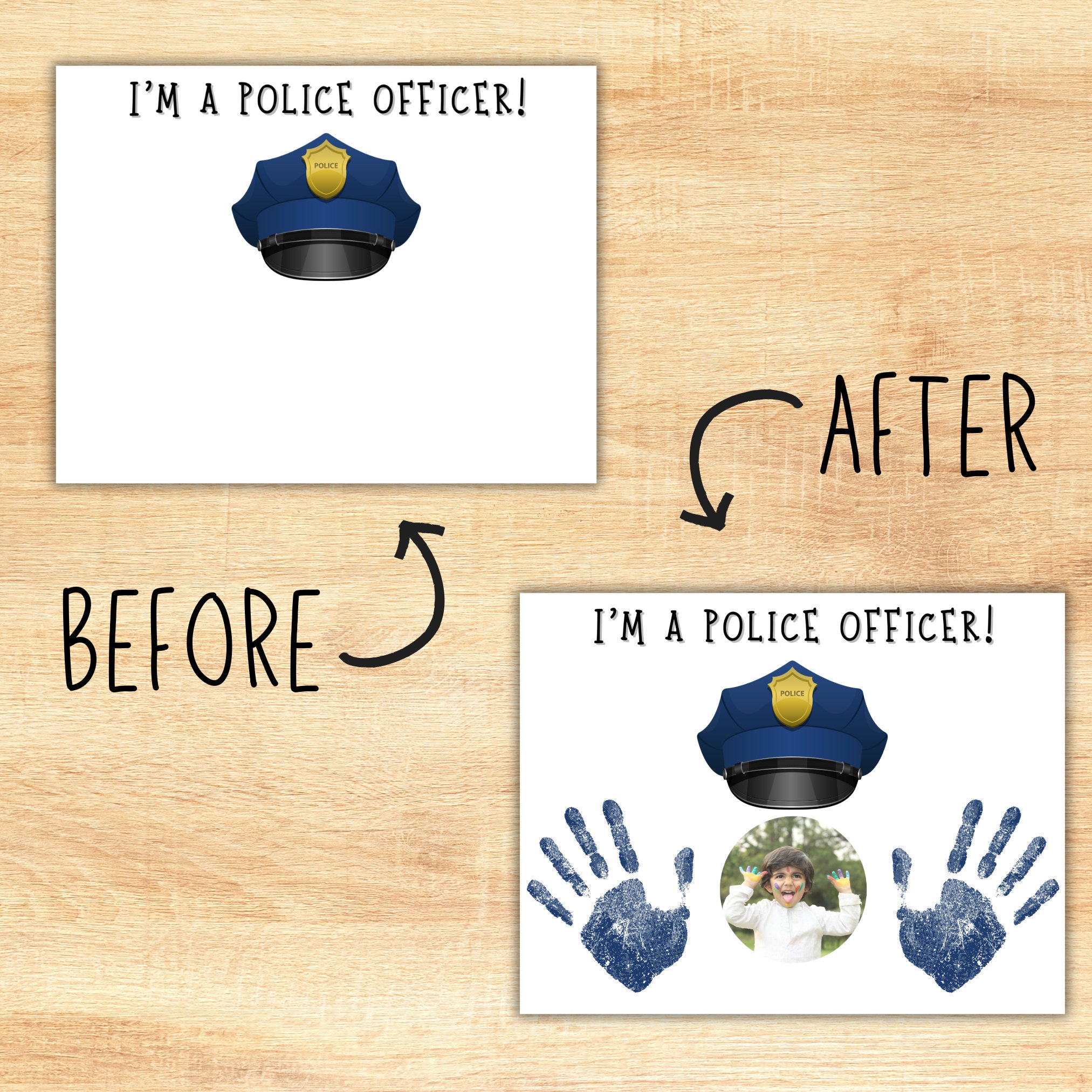 Preschool Police Craft | Police Officer Keepsake | Hero Handprint Art ...