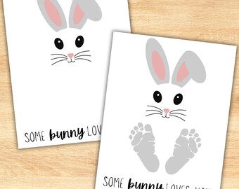 Easter Printable some-bunny Loves You Kids' Footprint Keepsake Teacher ...