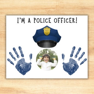Preschool Police Craft | Police Officer Keepsake | Hero Handprint Art ...