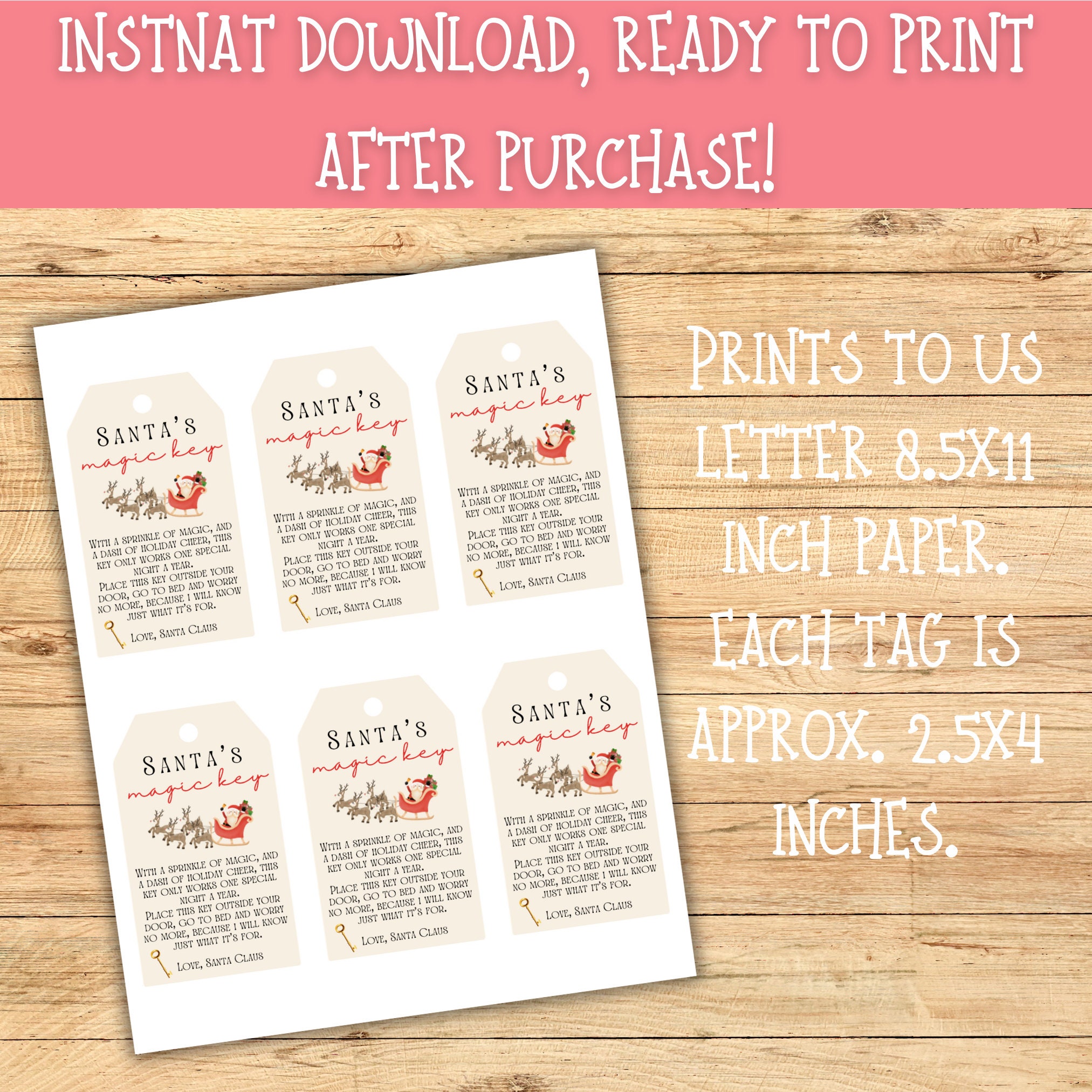 Santas Magic Key | Santa Gift Tag | Christmas Gift Tags Printable ...