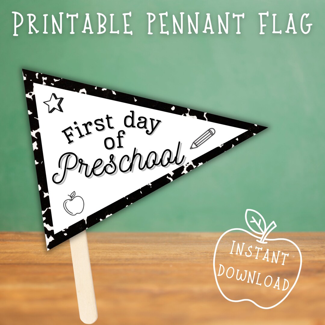 Back to School Sign Printable | First Day of School Pennant Flags ...
