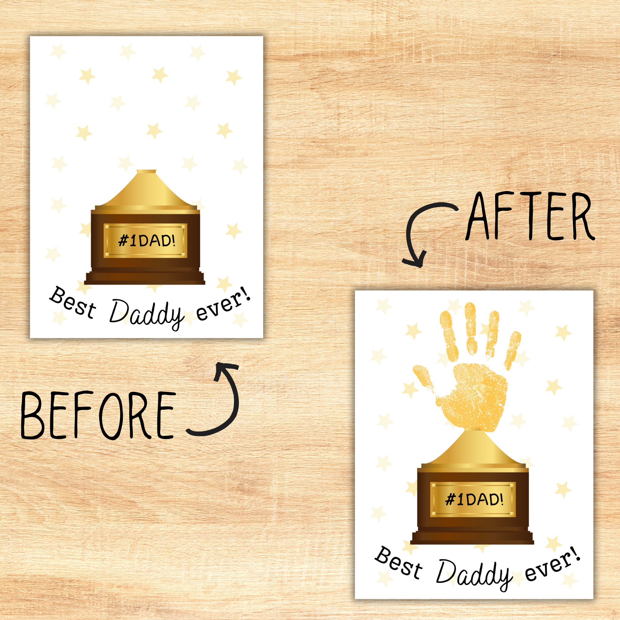 Father's Day Handprint Art | Best Dad Ever Trophy | Handprint Fathers ...