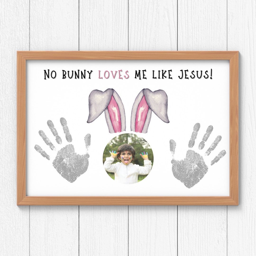 Easter Bunny Footprint Craft Printable | Baby First Easter Handprint ...