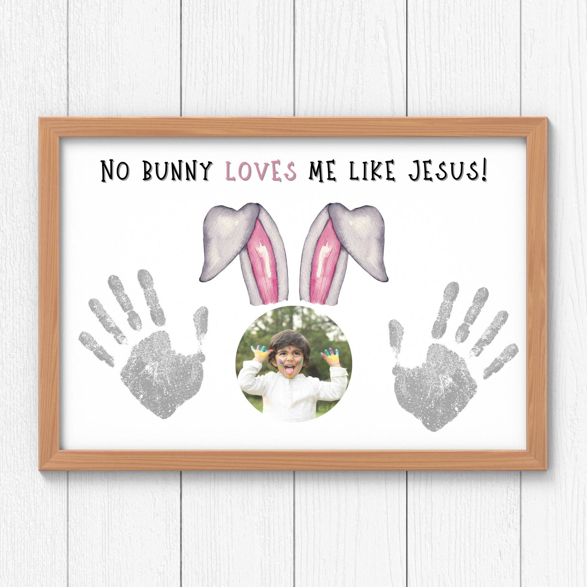 Easter Bunny Footprint Craft Printable Baby First Easter Handprint Art ...