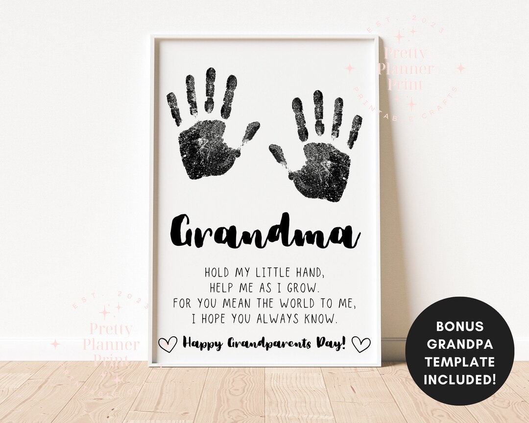 Grandparents Day Handprint Art Grandparent Gift Keepsake Gift for ...
