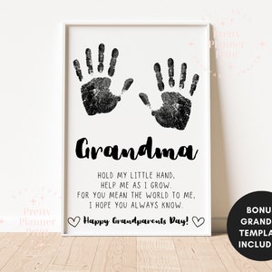 Grandparents Day Handprint Art Grandparent Gift Keepsake Gift for ...