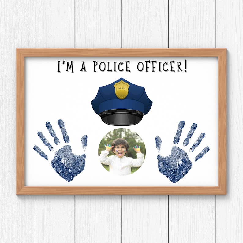 Preschool Police Craft | Police Officer Keepsake | Hero Handprint Art ...