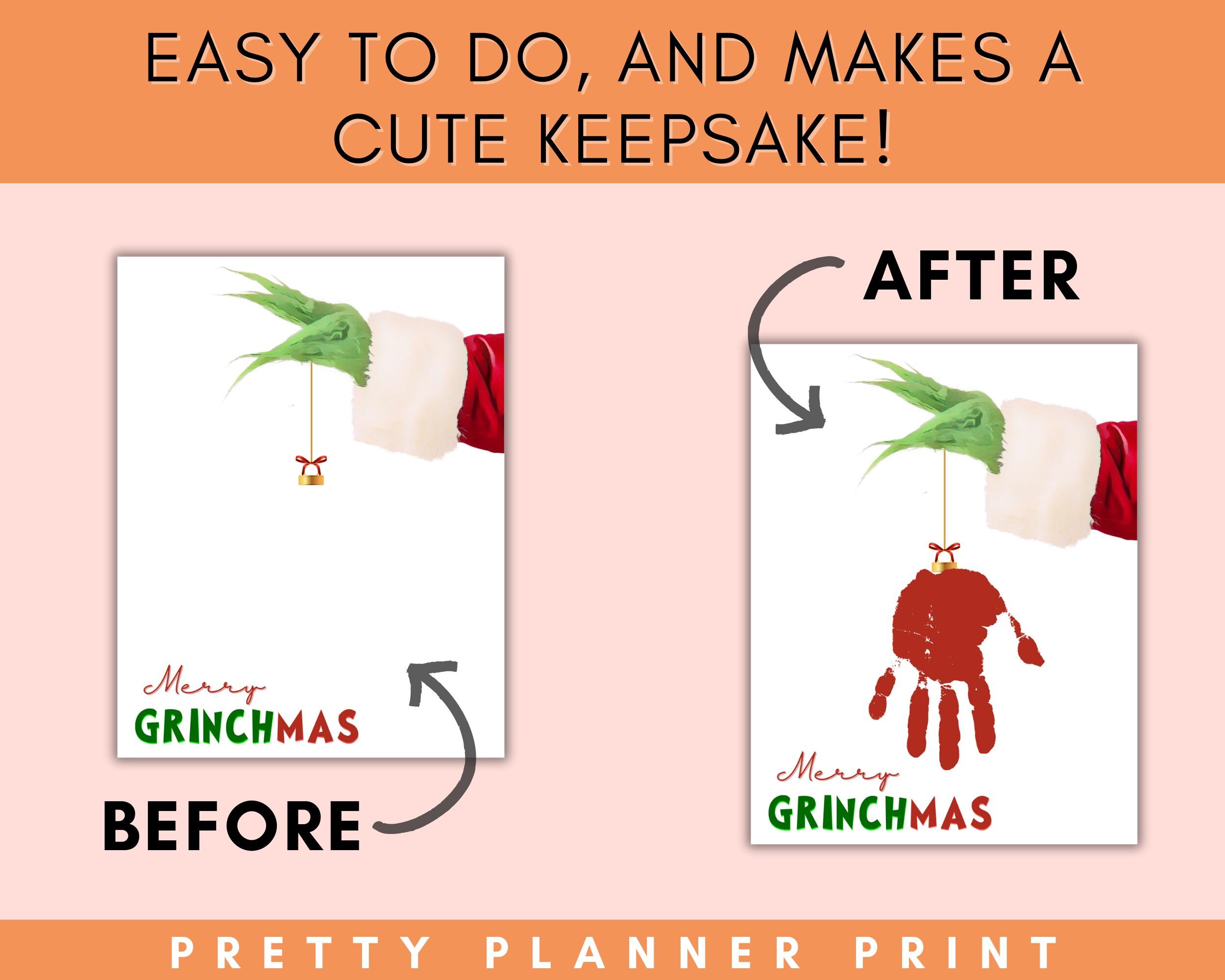 Merry Grinchmas Handprint Art | Grinch Christmas Crafts Keepsake ...