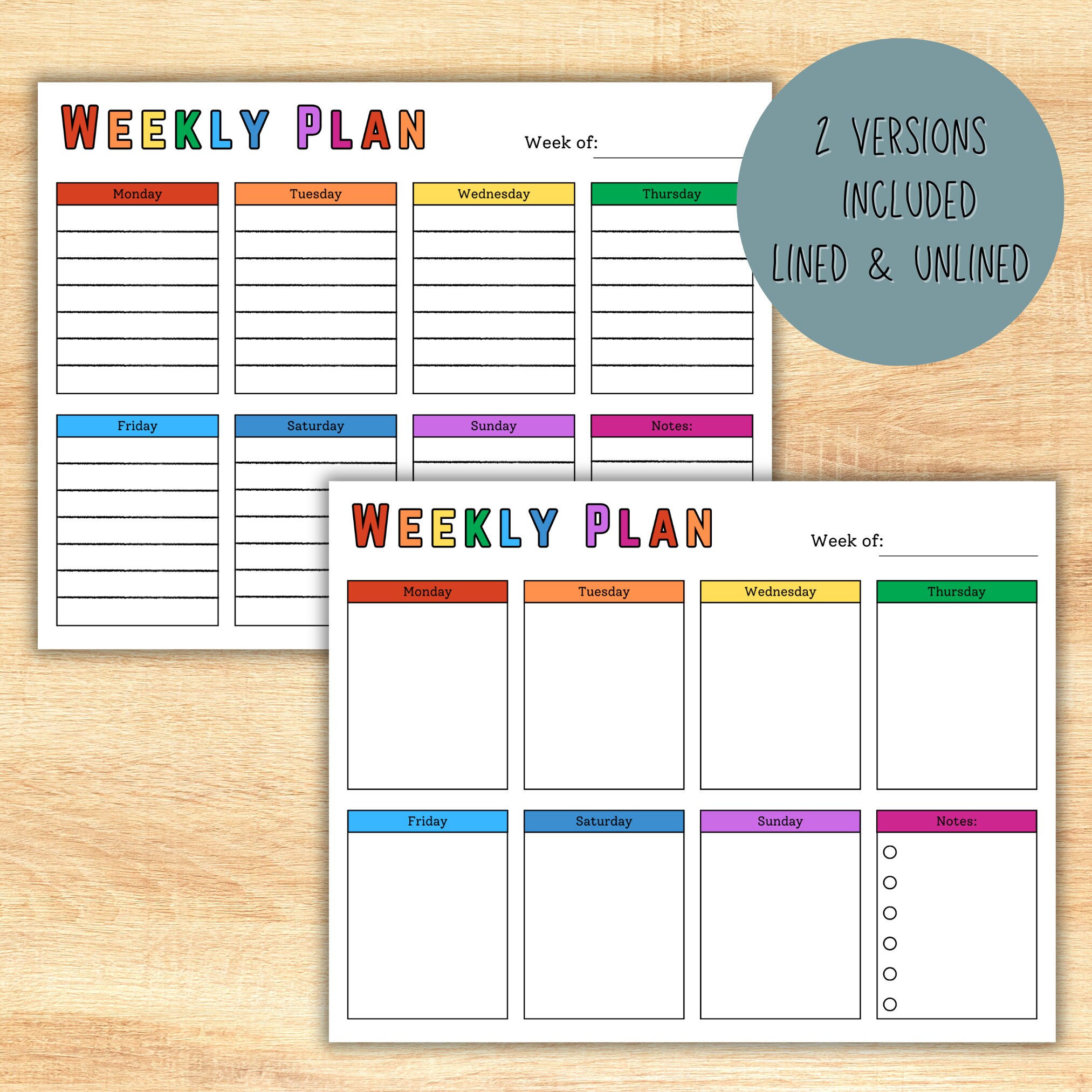 Weekly Schedule Simple Weekly Planner Homeschool Schedule Adhd Planner ...
