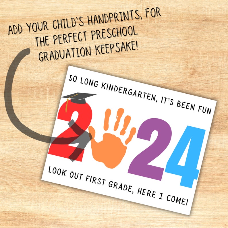 Kindergarten Graduation Handprint Art | Last Day of School Child ...