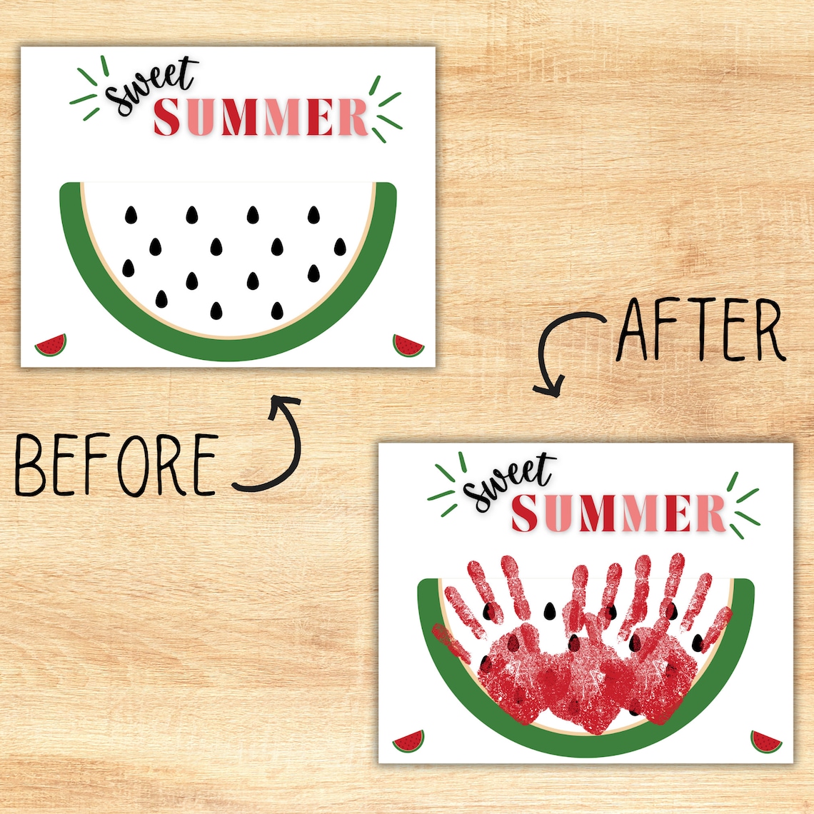Summer Handprint Art Craft | Watermelon Arts and Crafts | Summertime ...