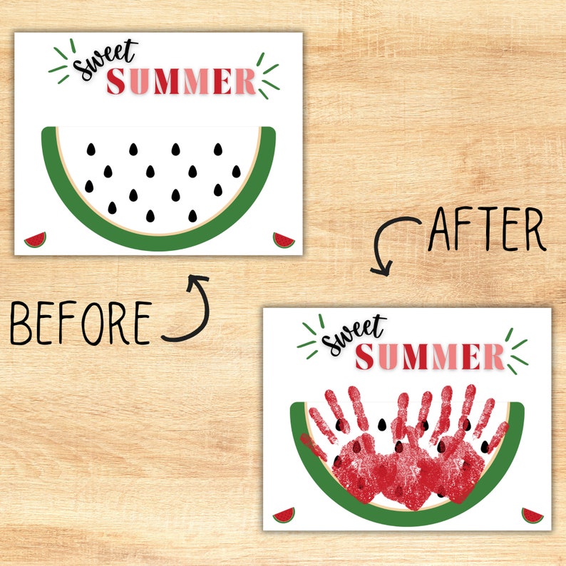 Summer Handprint Art Craft | Watermelon Arts and Crafts | Summertime ...