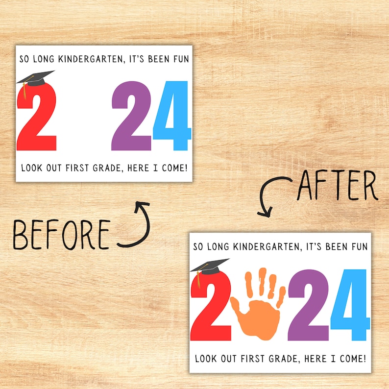 Kindergarten Graduation Handprint Art Last Day of School Child ...