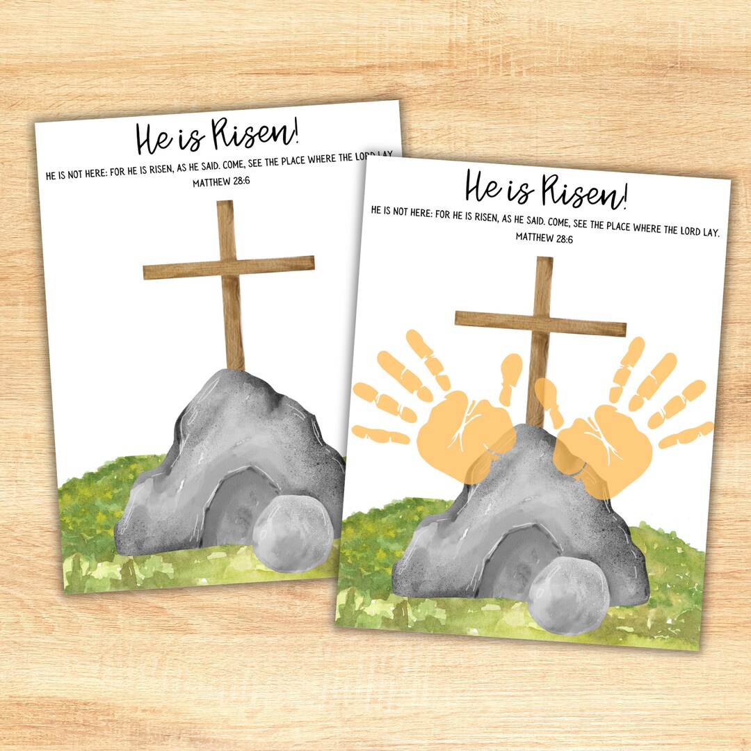 Easter Handprint Art | He Has Risen Easter Art | He is Risen 5 Minute ...