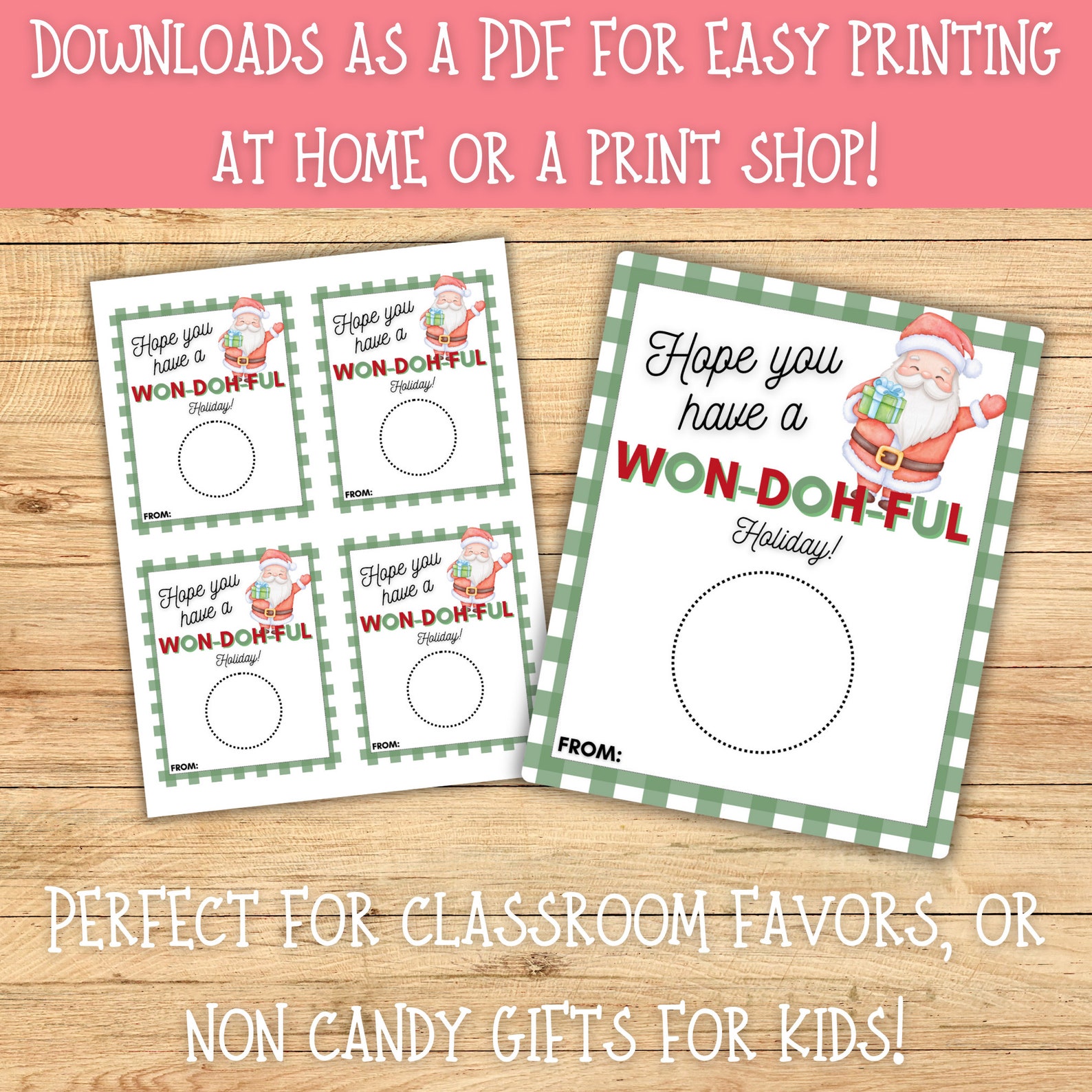 Christmas Gift Tag Printable | Classroom Favors | Christmas Play Doh ...