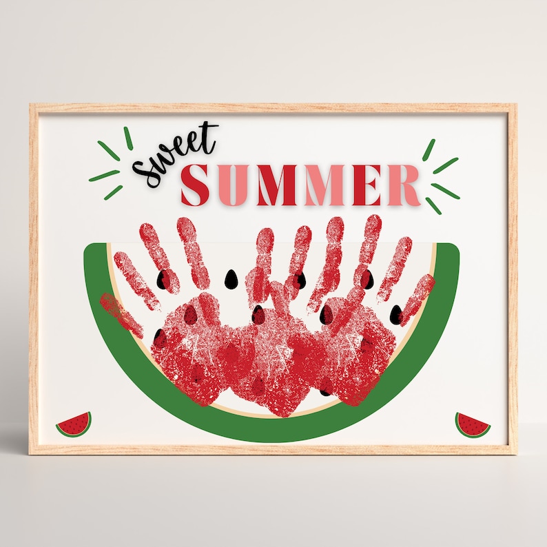 Summer Handprint Art Craft | Watermelon Arts and Crafts | Summertime ...