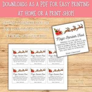 Reindeer Food | Christmas Gift Tags Printable | Digital Christmas Tags ...