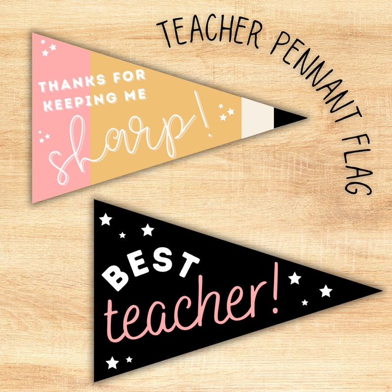 Teacher Flag | Best Teacher Pennant | Last Day of School Sign | Thank ...