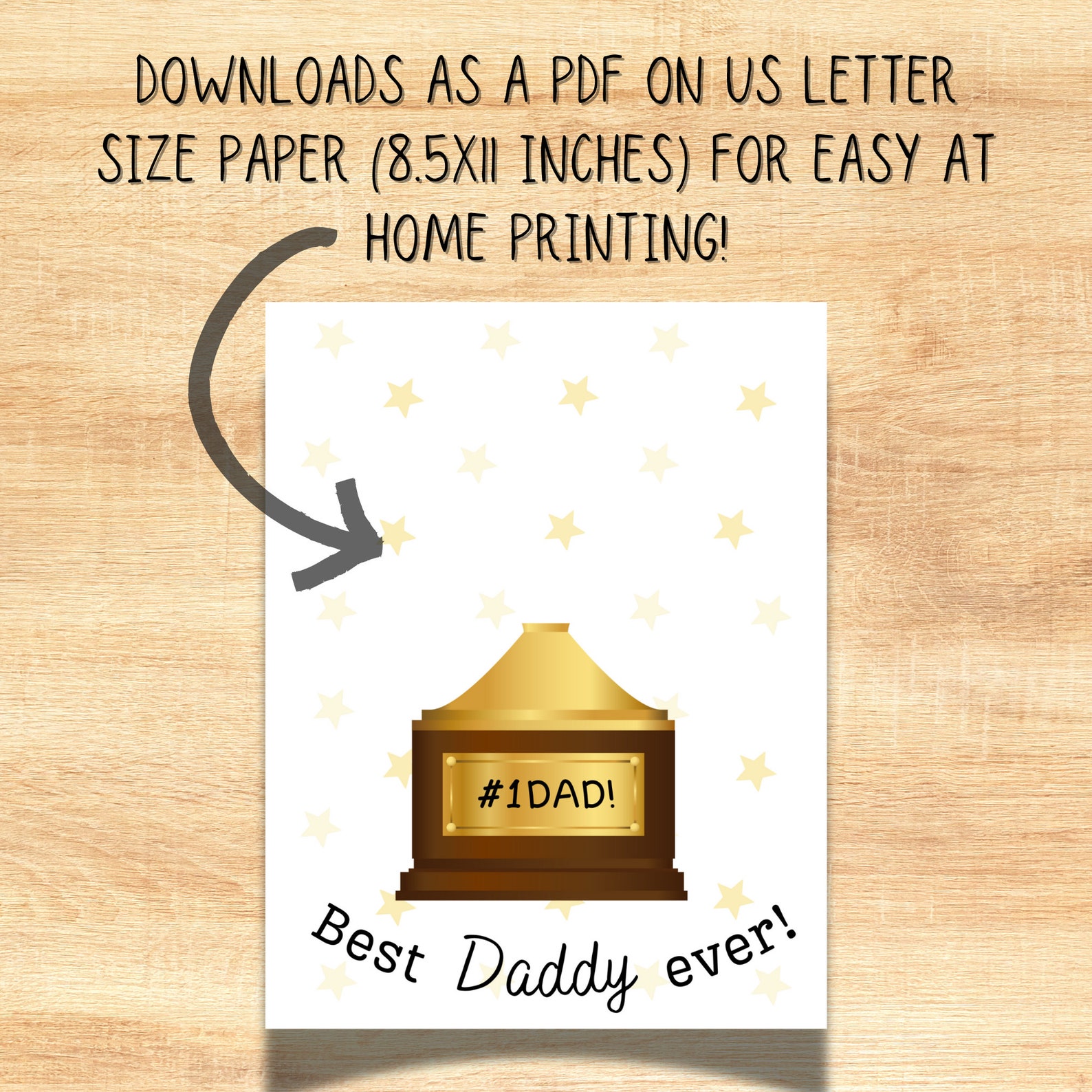 Father's Day Handprint Art | Best Dad Ever Trophy | Handprint Fathers ...