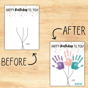 Happy Birthday Handprint Art | Custom Birthday Gift | Handprint ...