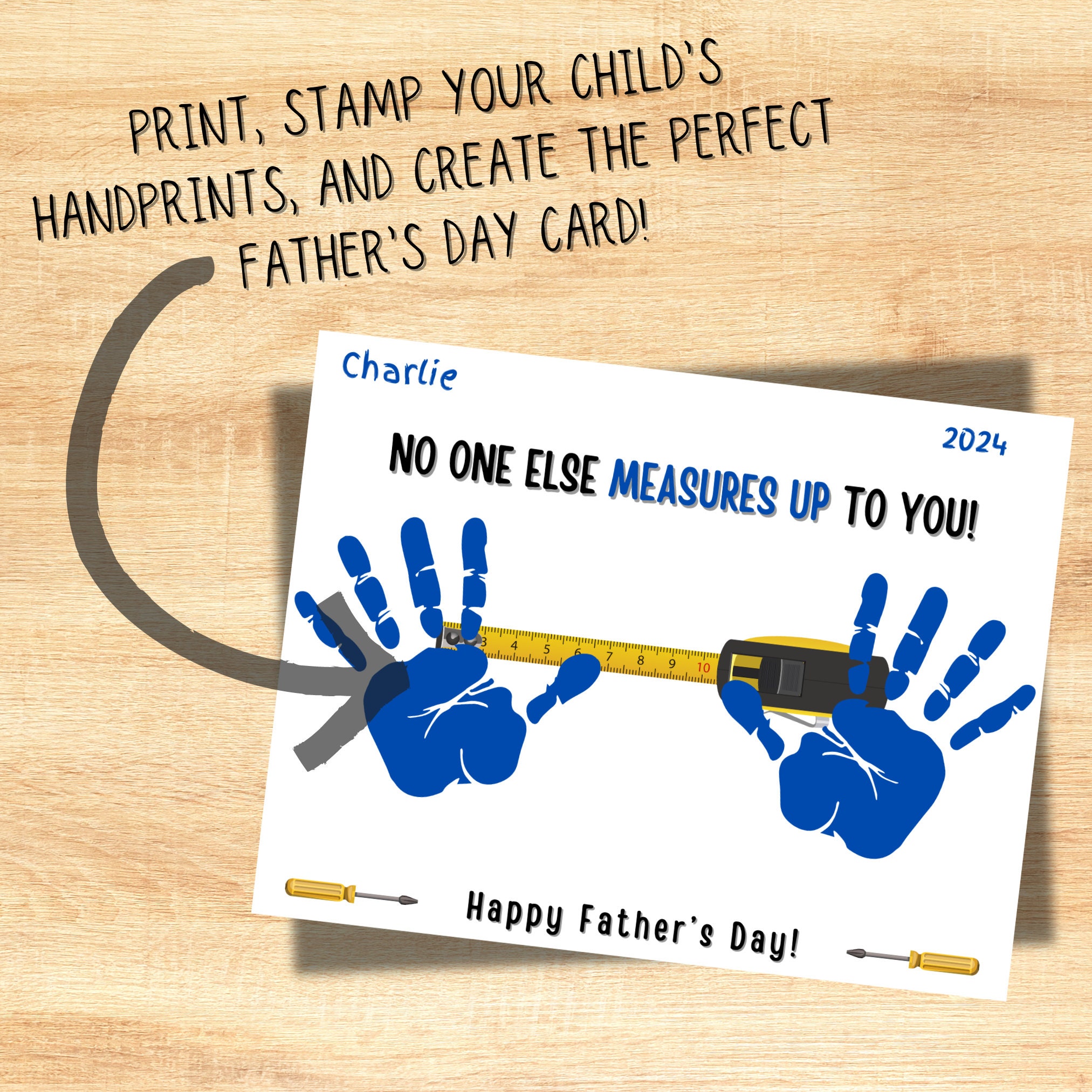 Tape Measure Father's Day Handprint Art | 1st Fathers Day Handprint or ...
