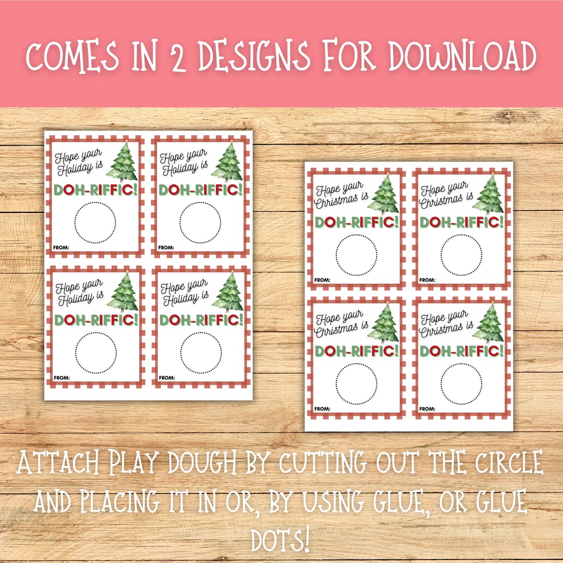 Christmas Gift Tag Printable | Classroom Favors | Christmas Play Doh ...