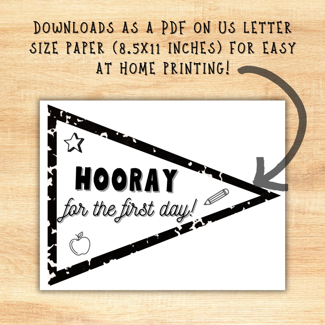 Back to School Sign Printable First Day of School Pennant Flags ...