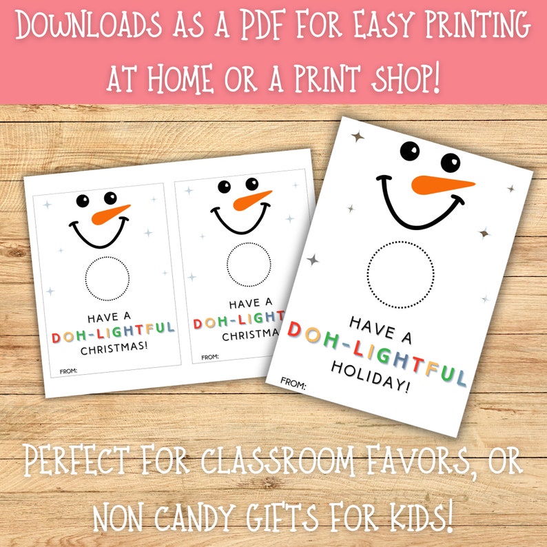 Christmas Gift Tag Printable | Classroom Favors | Christmas Play Doh ...