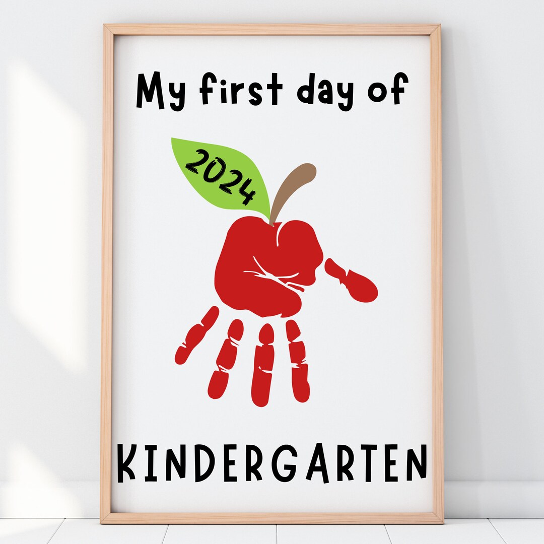 First Day of Kindergarten Sign | Back to School Handprint Art | First ...
