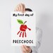 First Day of School Handprint Art | Apple Handprint Preschool Sign ...