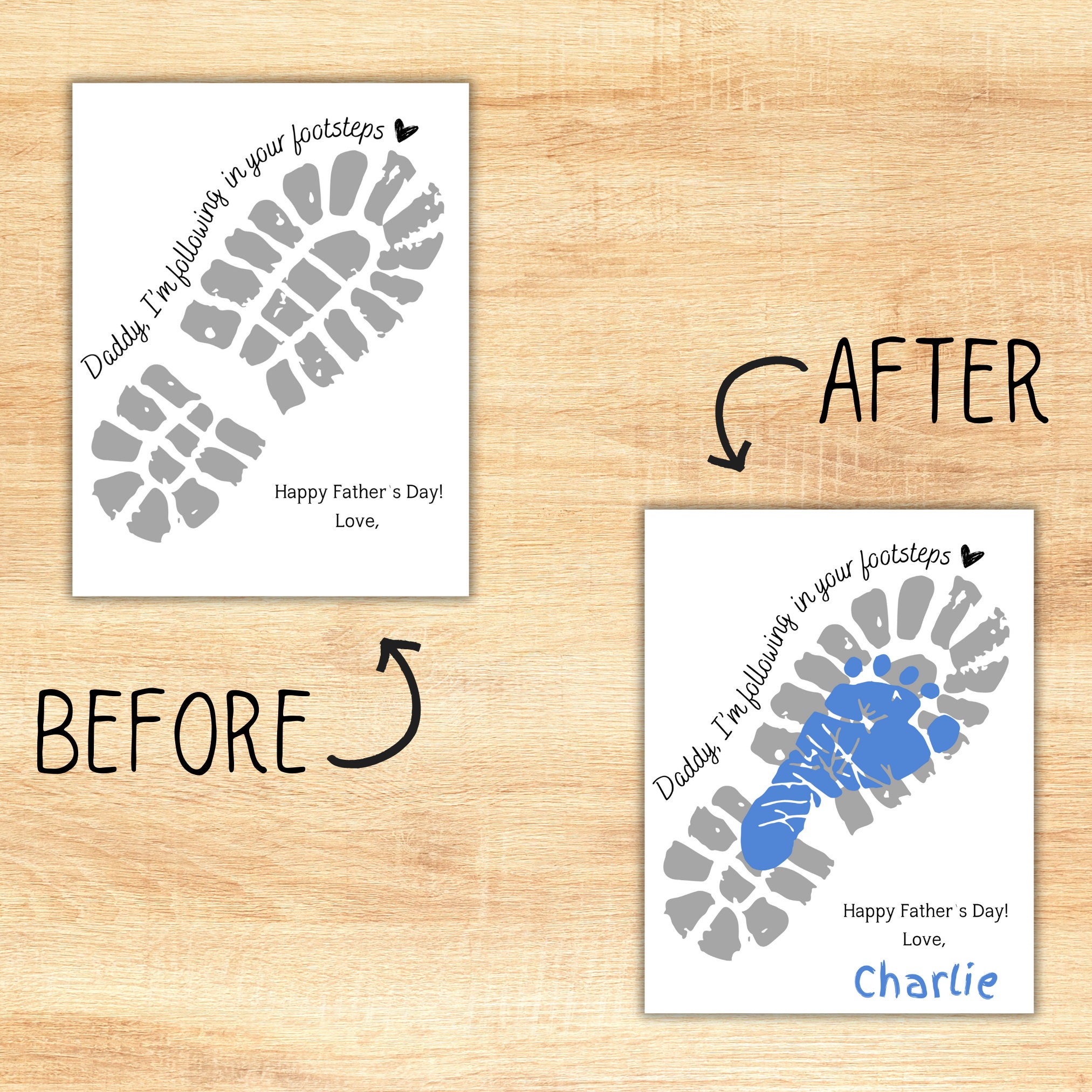 Father's Day Footprint Keepsake | Fathers Day Card | Fathers Day Gift ...