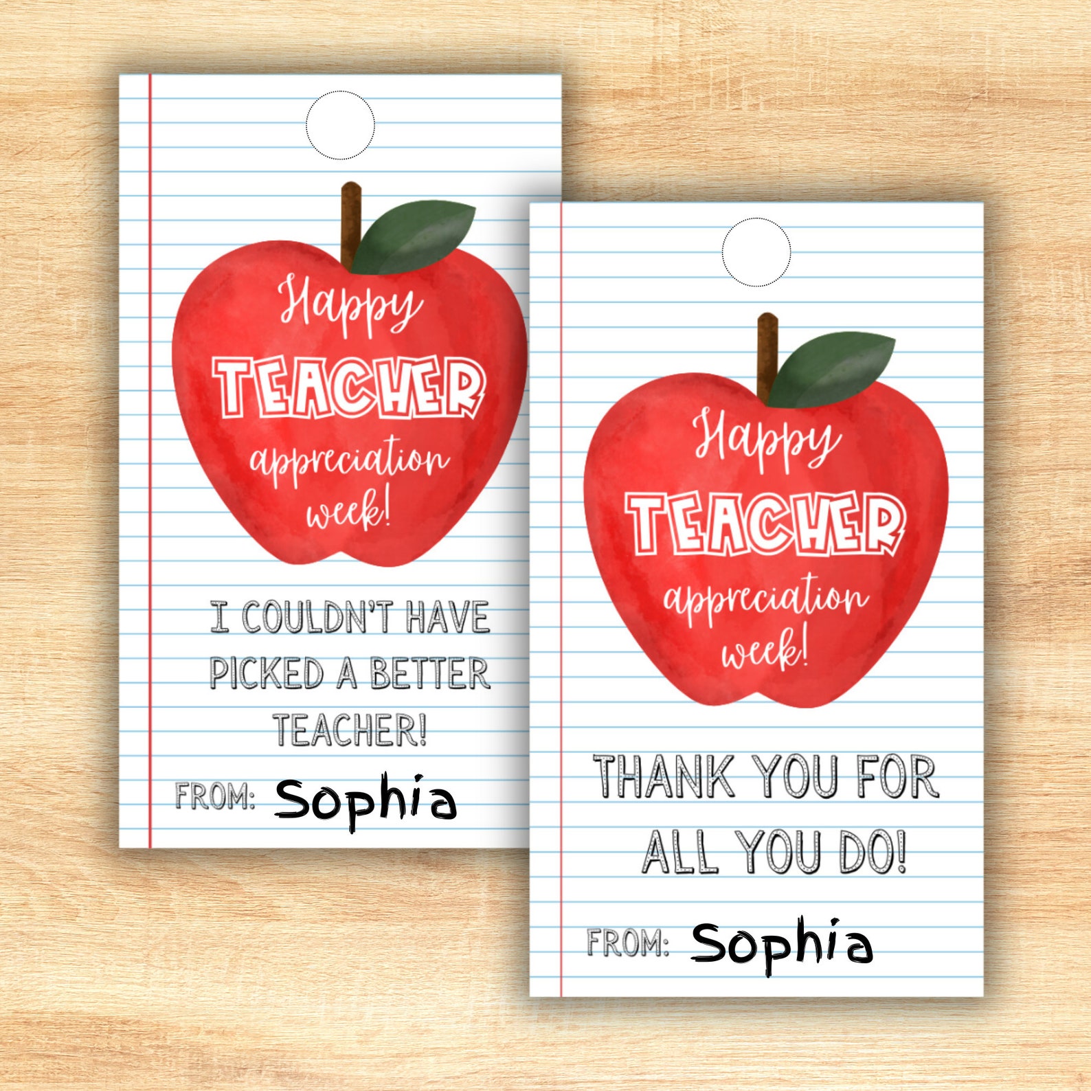 Teacher Appreciation Week Printable Gift Tags Apple Teacher ...