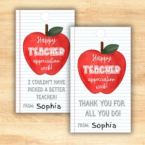 Teacher Appreciation Week Printable Gift Tags | Apple Teacher ...