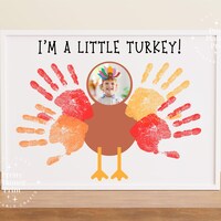 Thanksgiving Handprint Placemat Printable, Turkey Handprint Poem, Fall ...